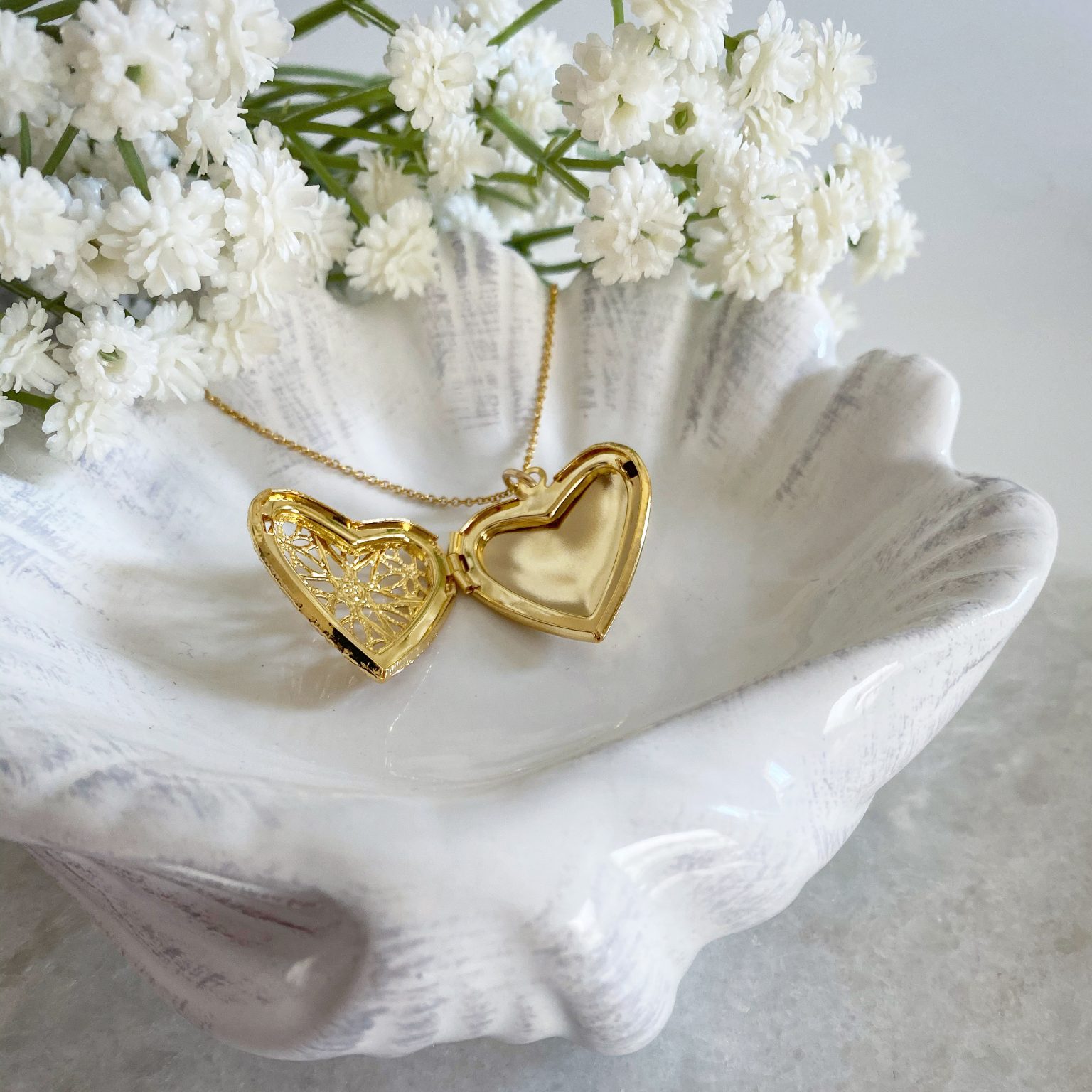 Florence Filigree Heart Locket - Lockets - Wisteria London