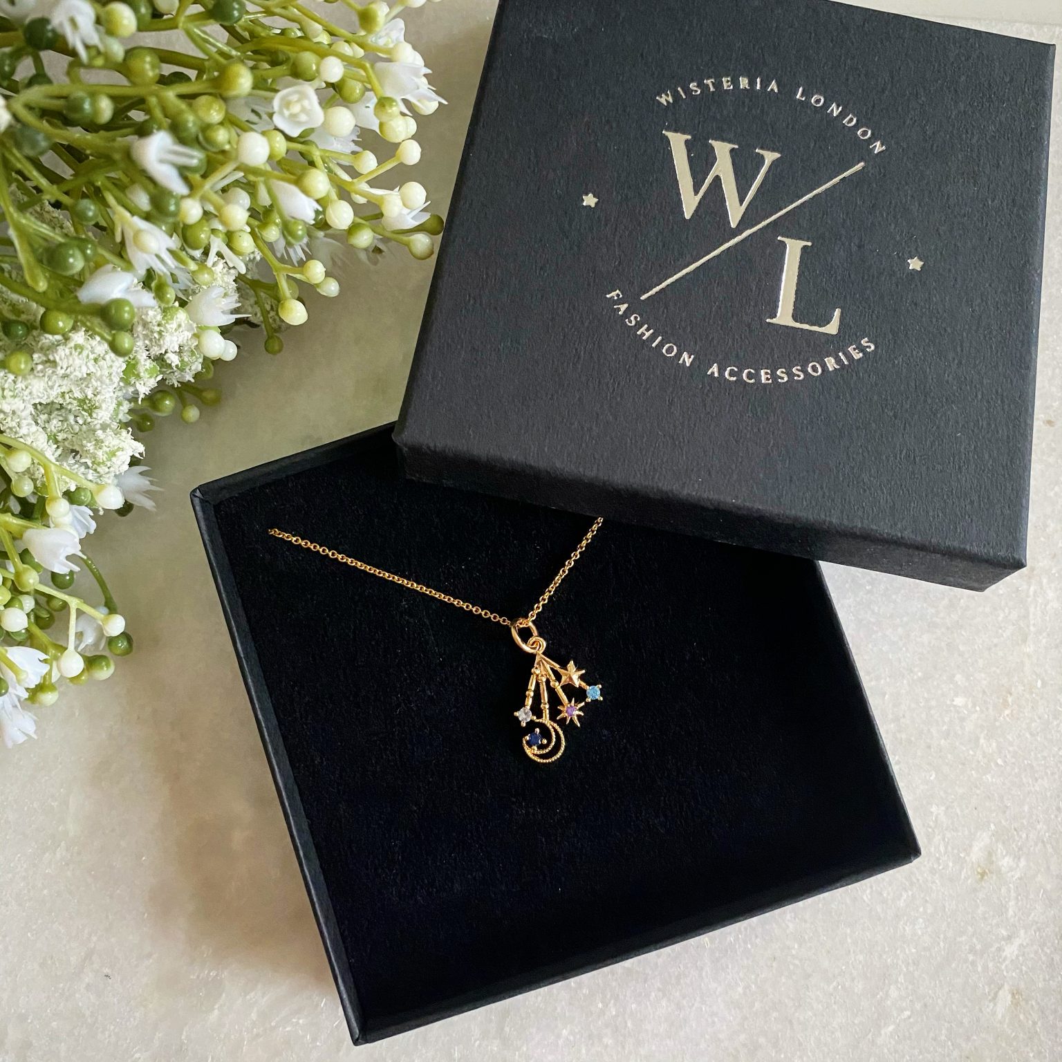 Shooting Star Necklace - Celestial Jewellery - Wisteria London