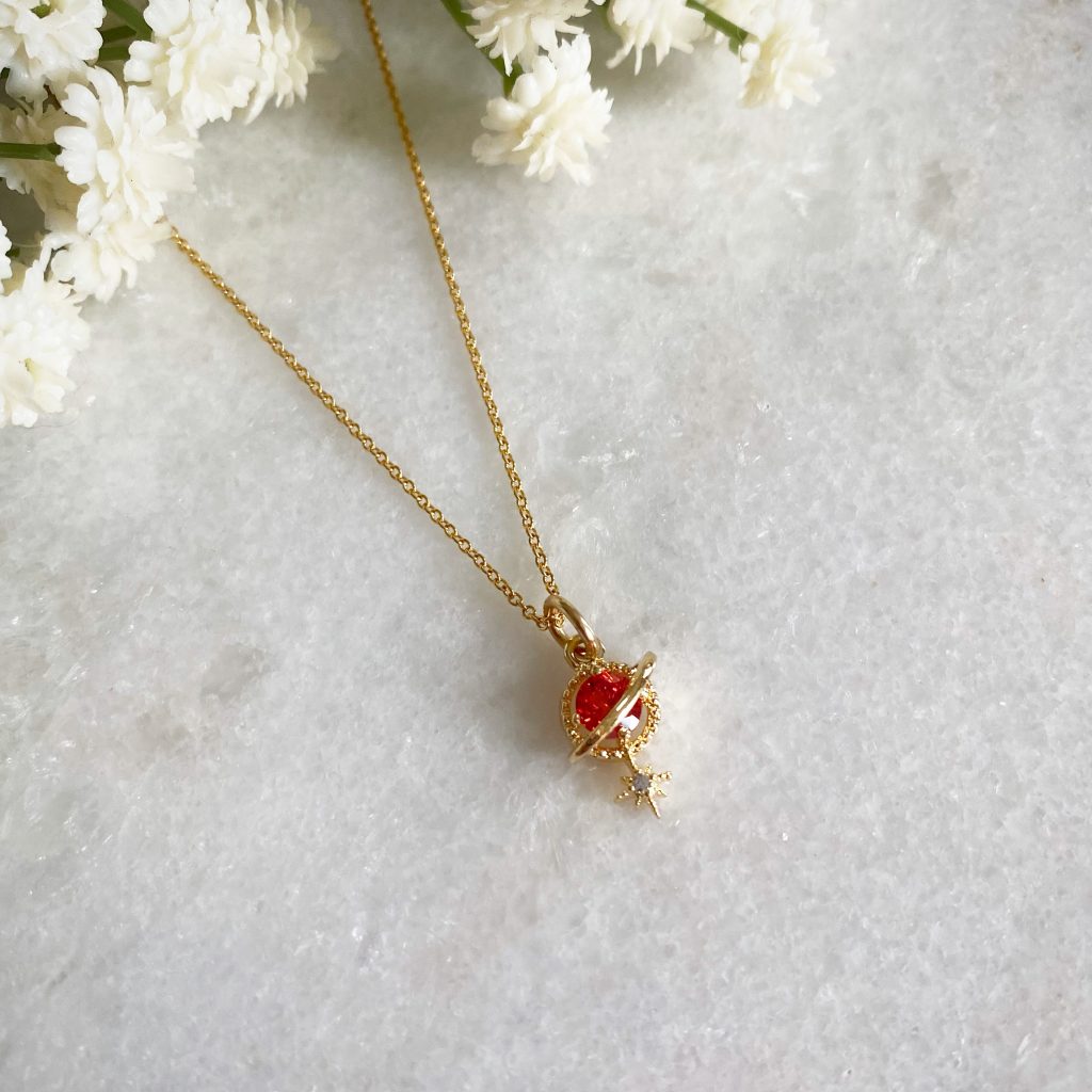 Orion Red Planet and Star Necklace - Wisteria London