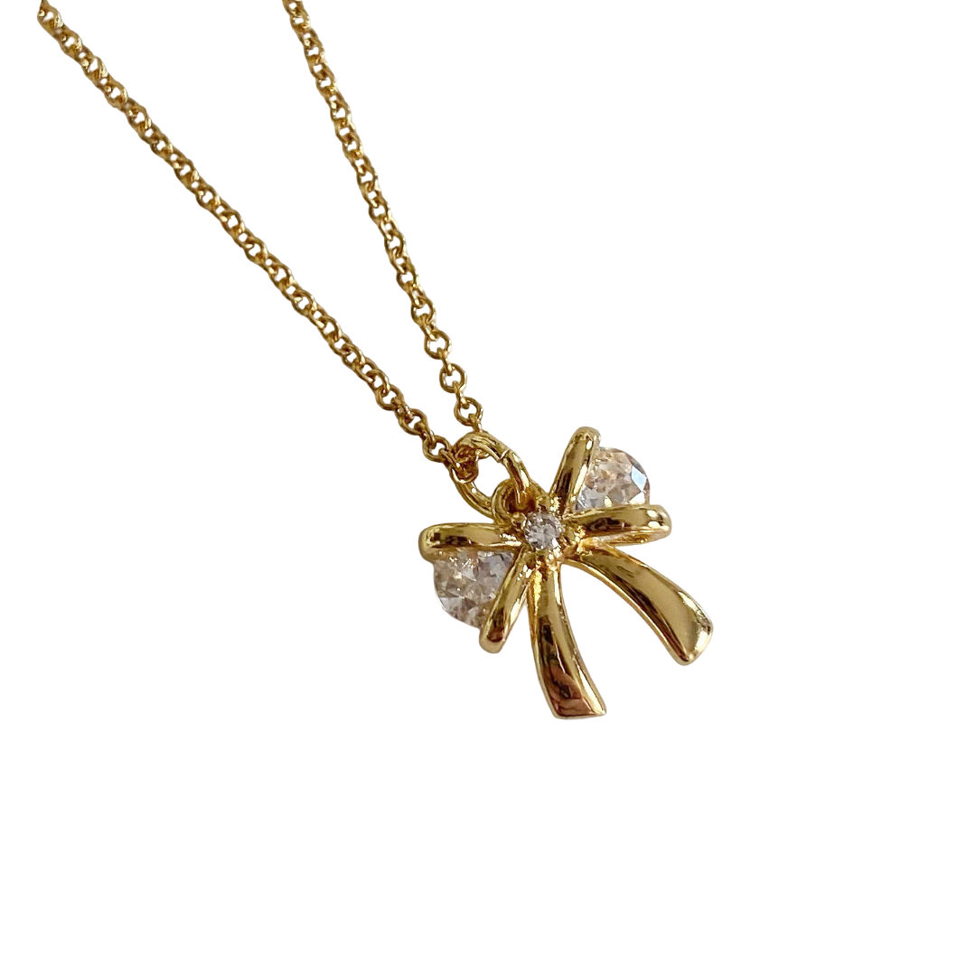 Alicia Dainty Bow Necklace - Wisteria London